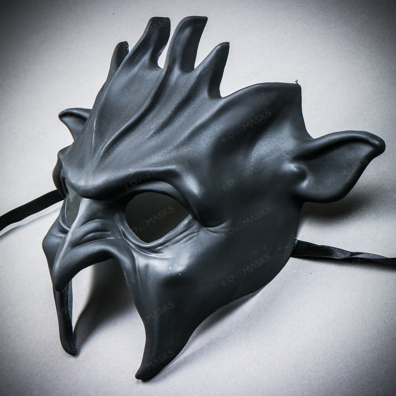 Fire Flame Demon Masquerade Full Face Mask Black