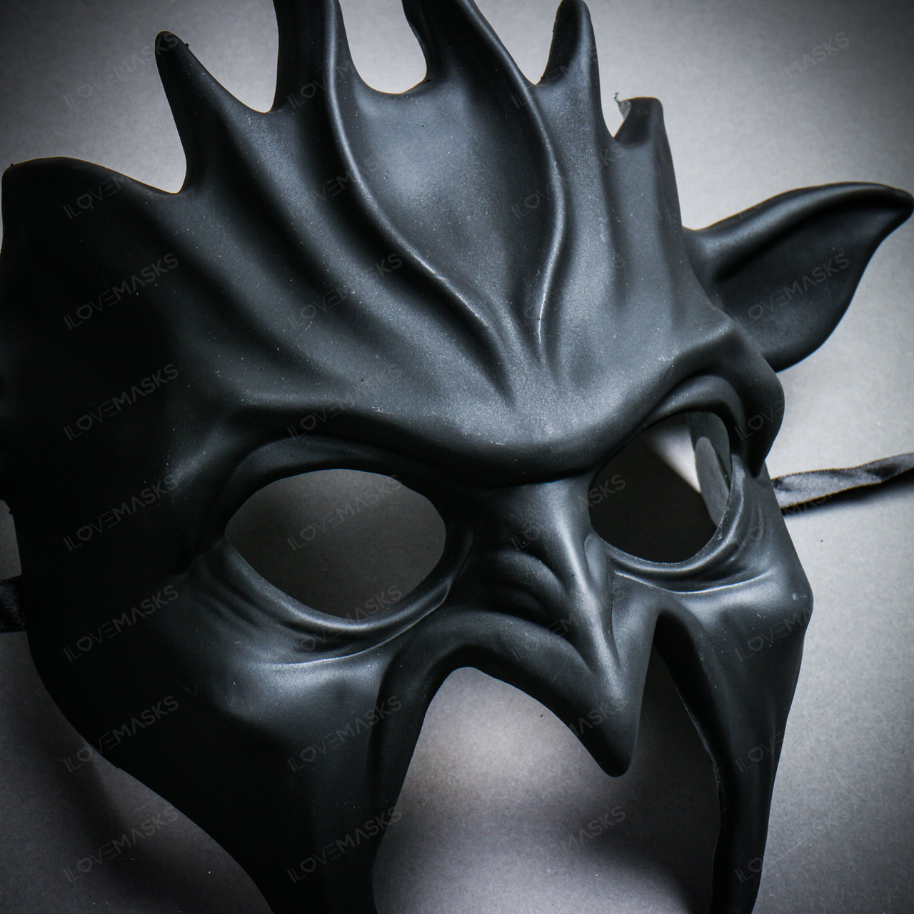 Fire Flame Demon Masquerade Full Face Mask Black