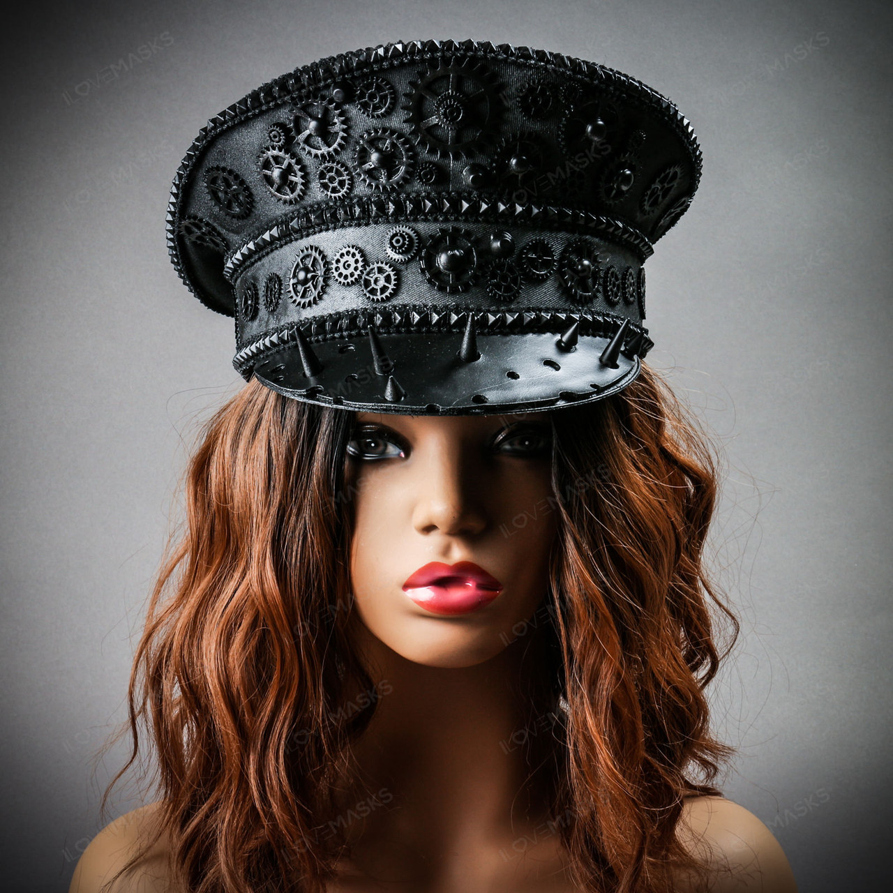 Steampunk Burning Man Spike Captain Hat Black