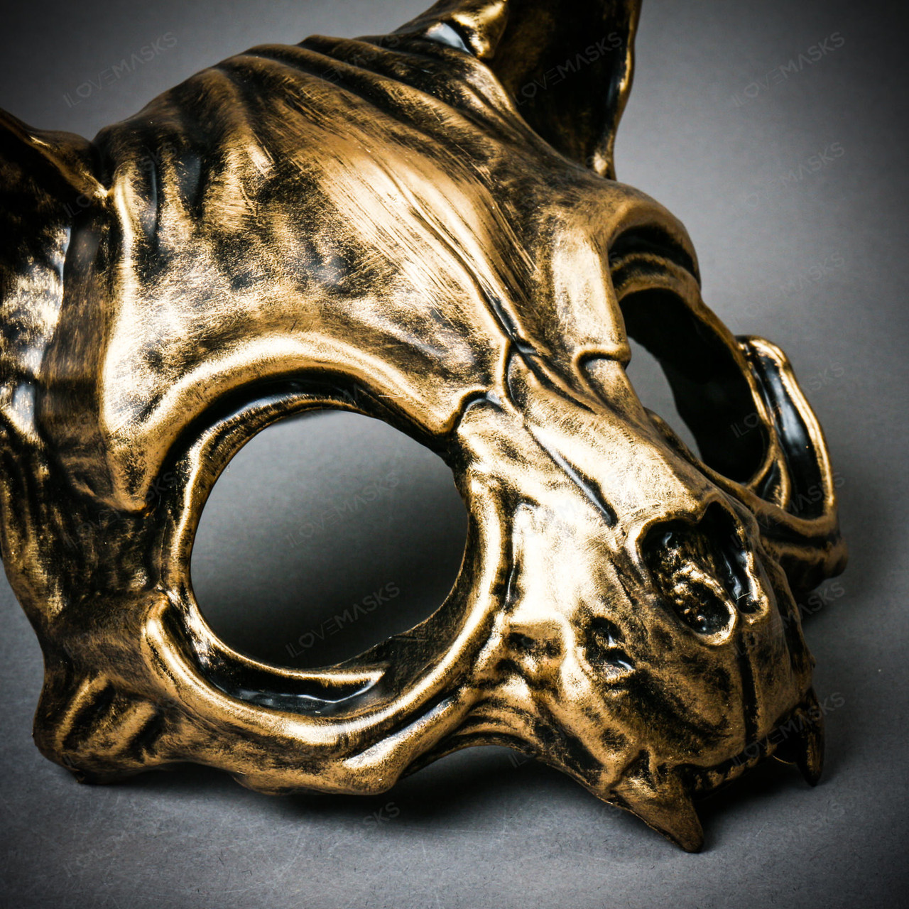 Black Gold Halloween Masquerade Vampire Skull Mask