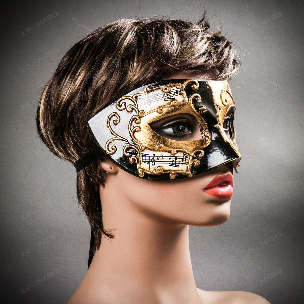 Phantom Of Opera Musical Masquerade Venetian Eye Mask - Black Gold ...