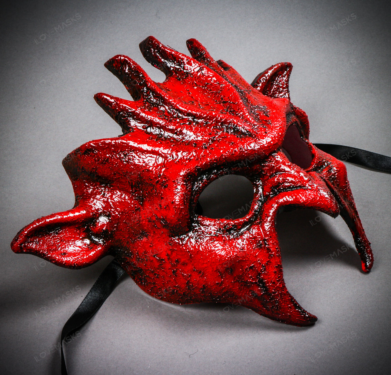 Fire Flame Demon Masquerade Mask - Bloody Red - ILOVEMASKS.COM