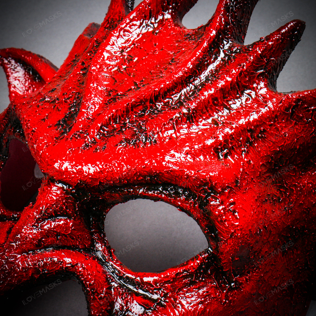 Fire Flame Demon Masquerade Mask - Bloody Red - ILOVEMASKS.COM