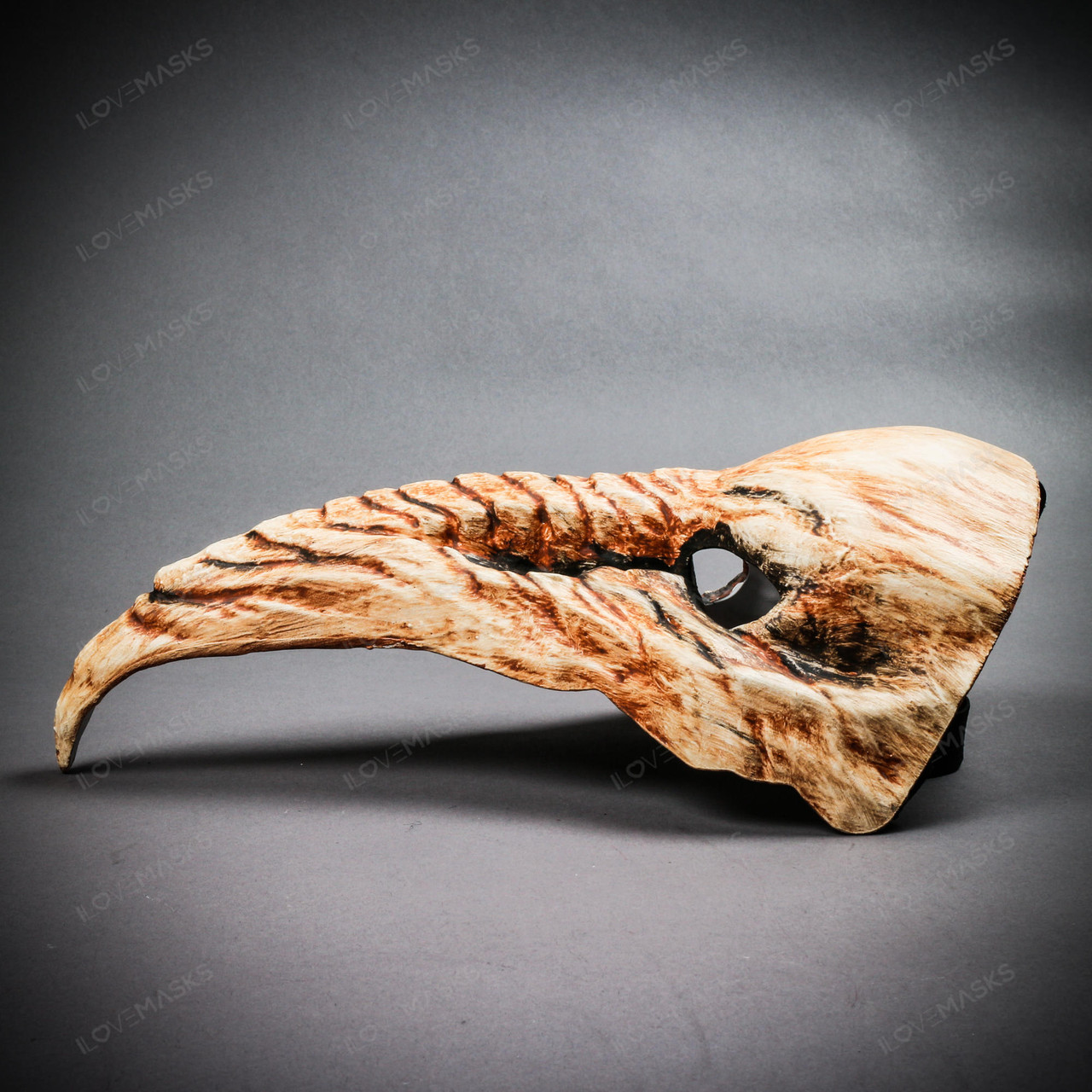 Plague Doctor Realstic Raven Skull Curved Long Nose Mask - Bone ...
