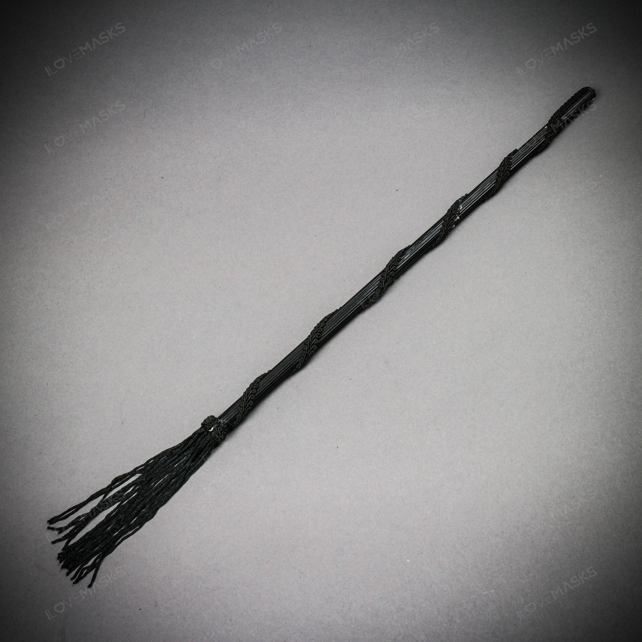 Venetian Handheld 12 Inch Mask Stick Handle - Black - ILOVEMASKS.COM