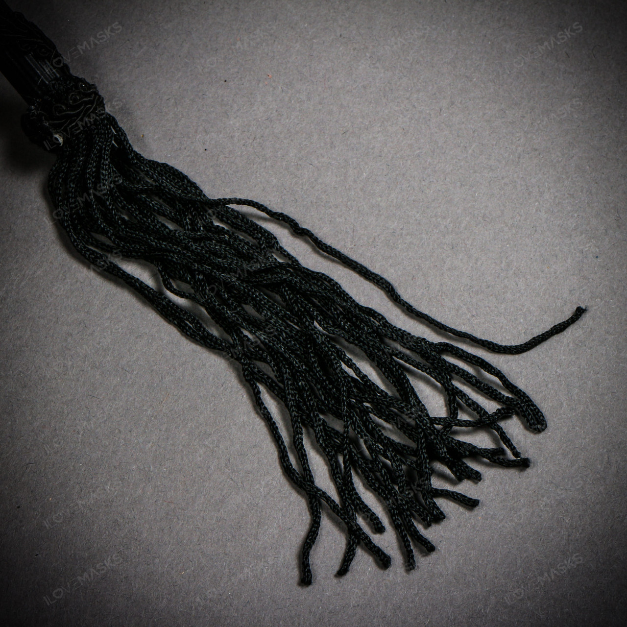 Venetian Handheld 12 Inch Mask Stick Handle - Black - ILOVEMASKS.COM