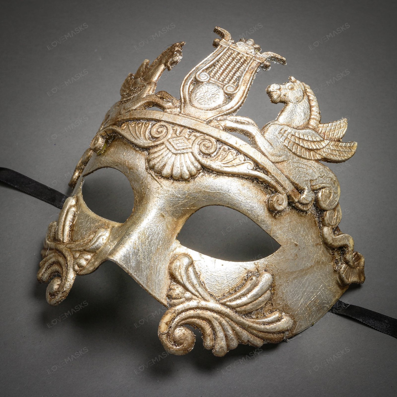 Roman Greek Emperor with Pegasus Horses Venetian Masquerade Mask ...