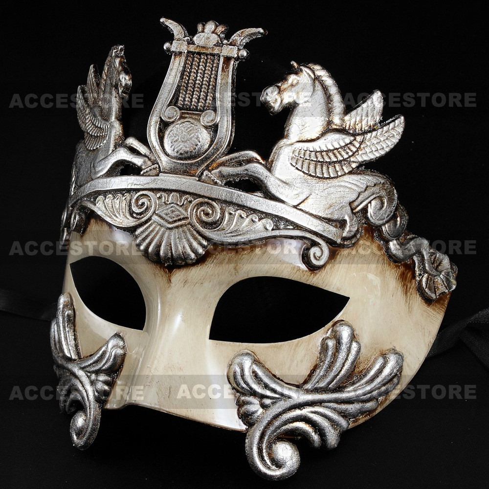 Roman Greek Emperor with Pegasus Horses Venetian Masquerade Mask ...