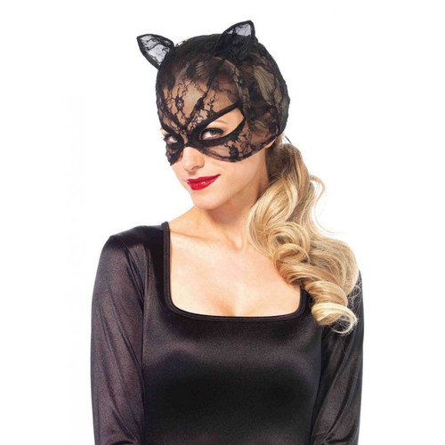 Lace cat Masquerade Mask - Black
