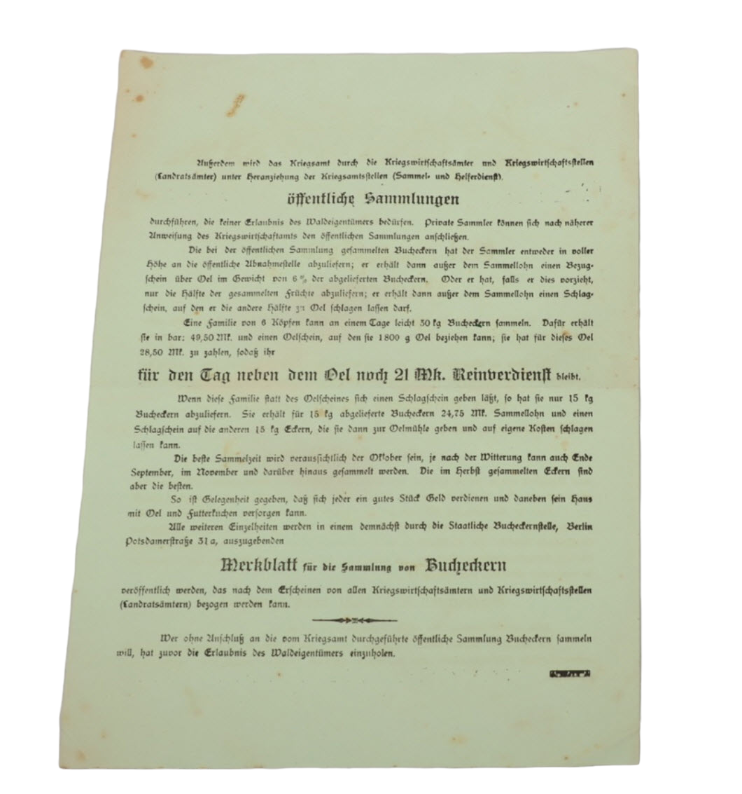 Original WWI German Patriotic Poster - Beechnut Collection Drive