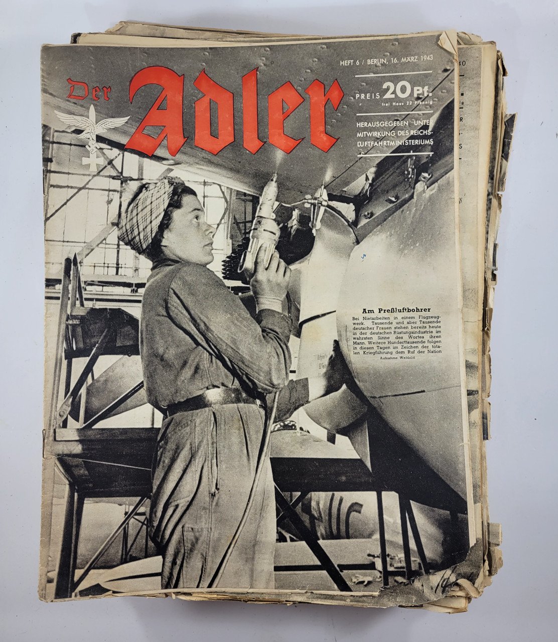 WW2 Luftwaffe Der Adler Magazine - June 1943