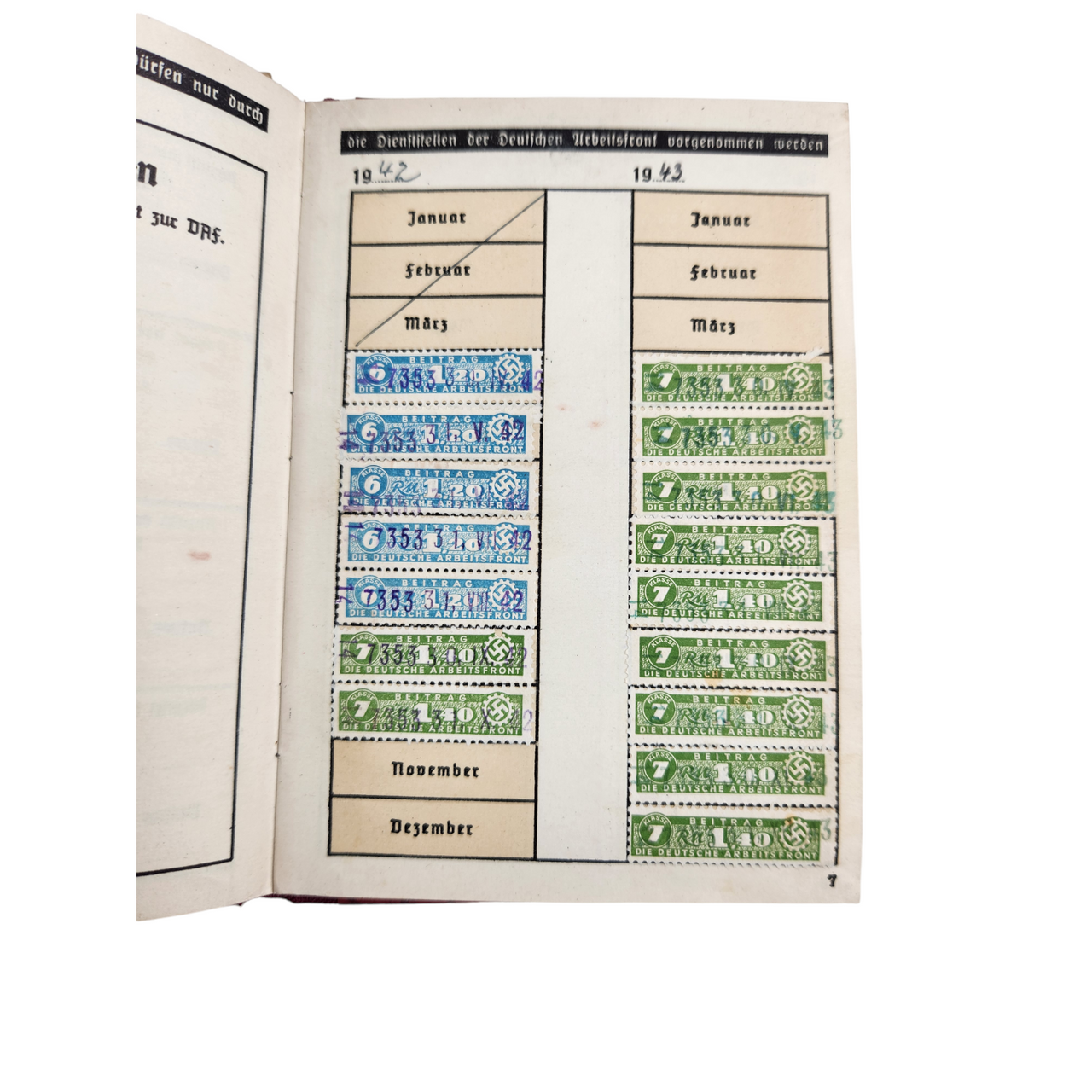 WW2 German DAF Workbook to a Woman - Kindergarten Teacher
