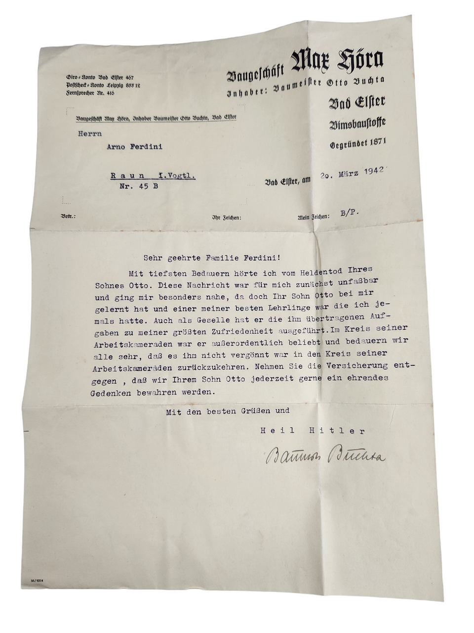 Panzer Issued Award Sports Document Group