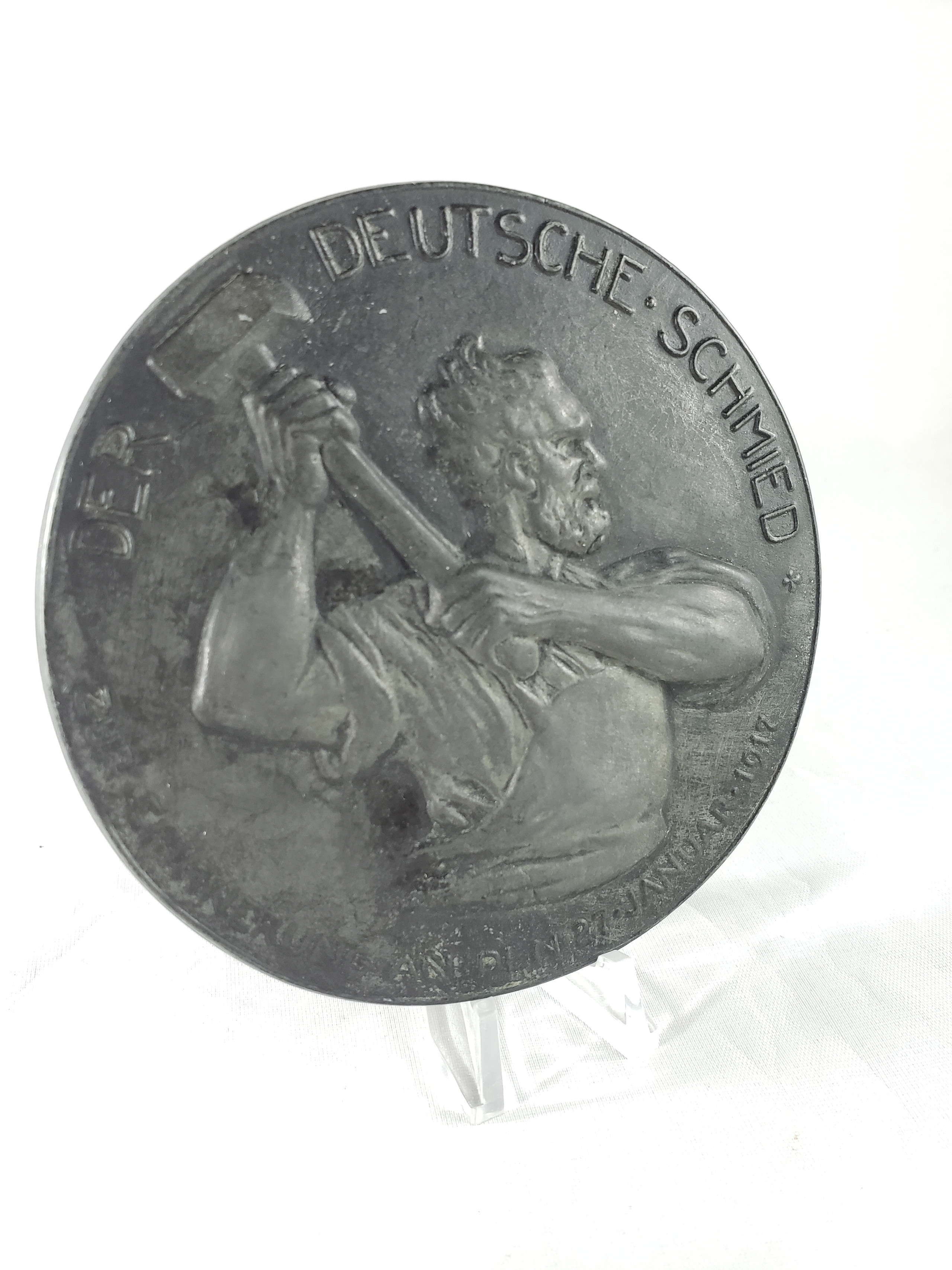 Cased 1917 Blacksmith Commemorative Plaque - Hanna's Militaria