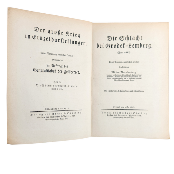 "The Battle of Grodek-Lemberg " WWI Book w/ Military Maps