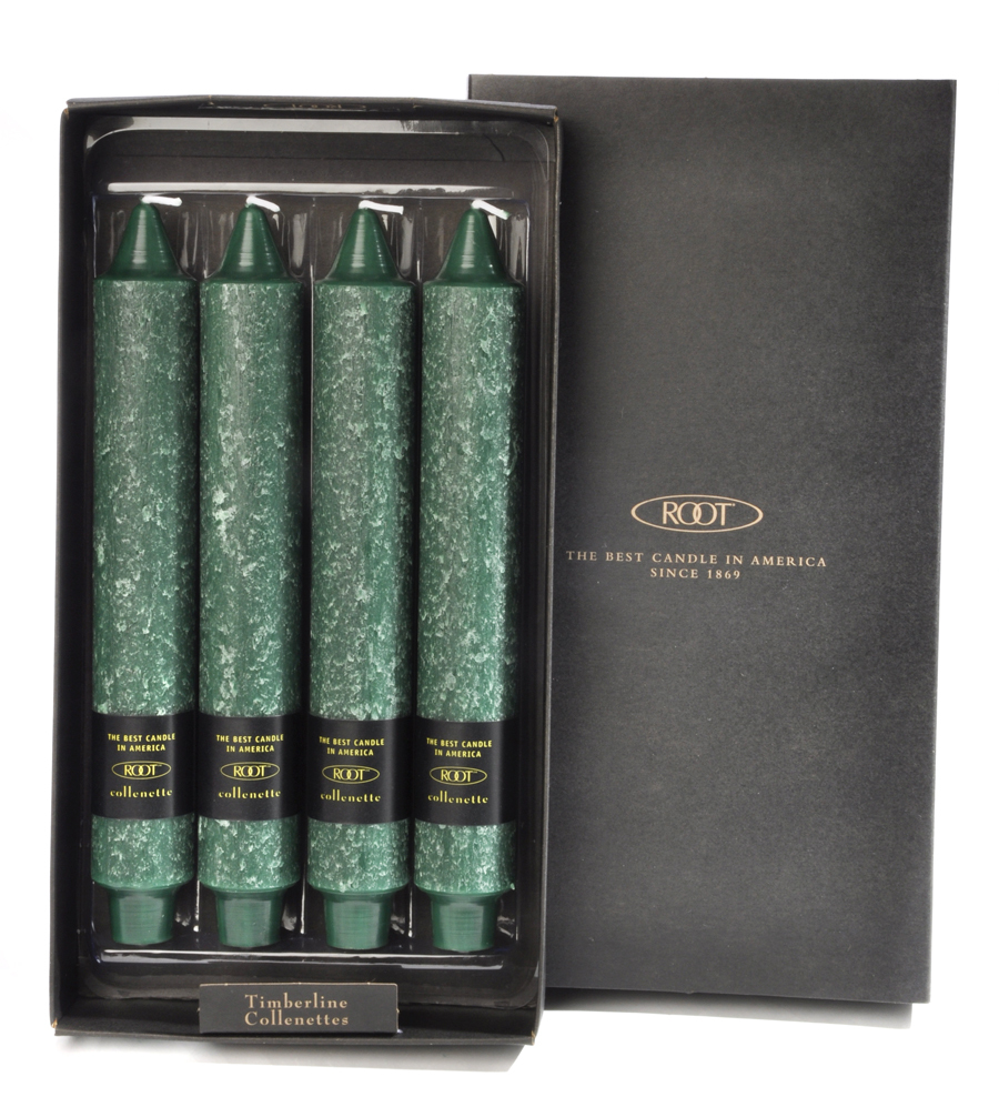 Dark Green Unscented 9" Timberline Collenettes 4-Pack by Root - Candles ...