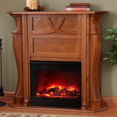 Cross Loop Electric-Oak-Fireplace by Real Flame - Candles To My Door