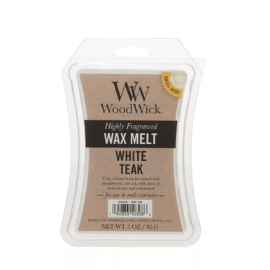 WoodWick White Teak 3 Oz. Wax Melt - Candles To My Door