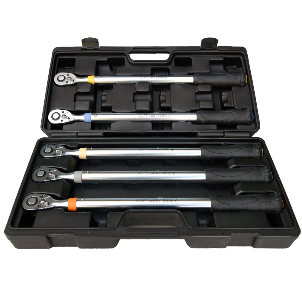 5 Piece Set - 1/2" Preset Click-Type Torque Wrench ft-lb/Nm Accuracy ±3 ...