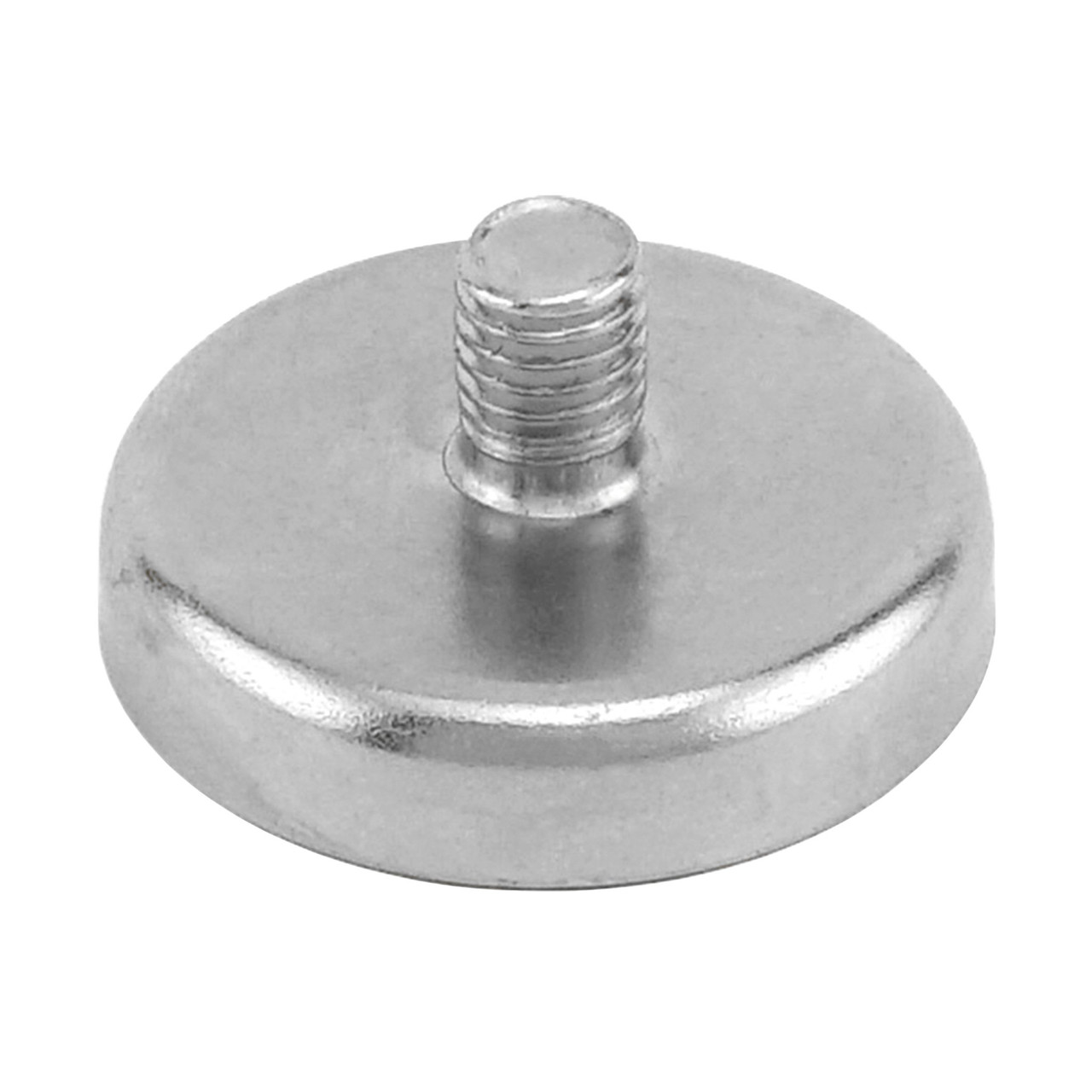 Grade 42 Neodymium Round Base Magnet with Male Thread - N42¸ 1.417 ...