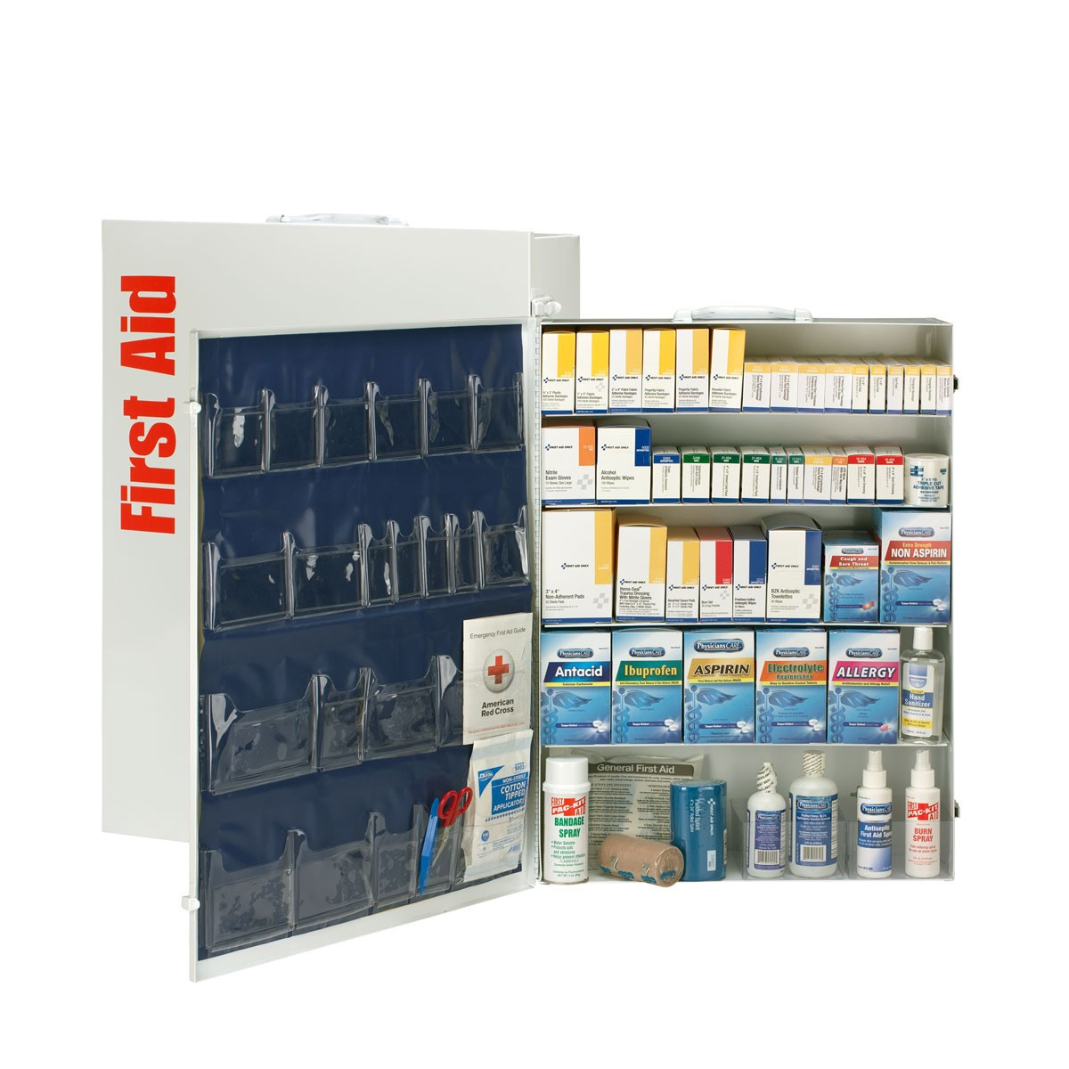 200 Person 5 Shelf First Aid Metal Cabinet, ANSI B+, Type I & II with ...