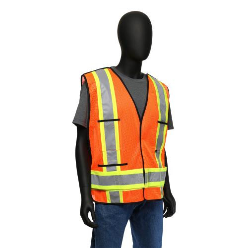 HI-VIS ORANGE BREAKAWAY SAFETY VEST WITH HOOK & LOOP FRONT CLOSURE ...