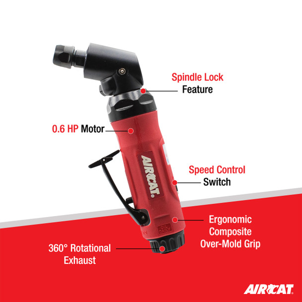 .6 HP 115 Degree Angle Die Grinder with Spindle Lock 18,000 RPM 6295 ...