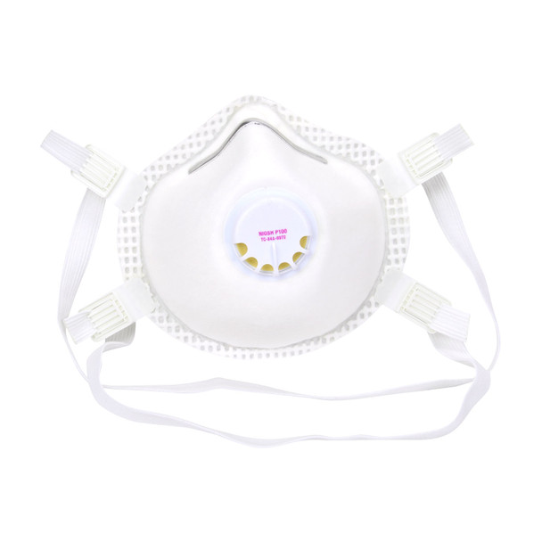 White OS P100 Particulate Respirator, Cup, W/Exhalation Valve ...