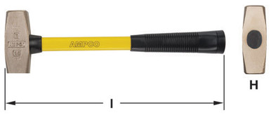 Hammer, Double Face 2.5Lb 14" L - Non-Sparking, Non-Magnetic H-15FG ...