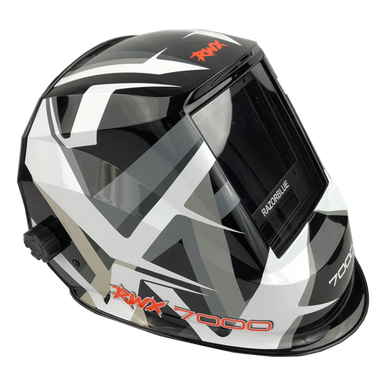 Auto Darkening Welding Helmet with Blue Lens and 5 Point Head Harness ...