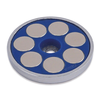 Super Blue Neodymium Round Base Magnet - N35¸ 1.25''Dia. x 0.20'' Thk ...