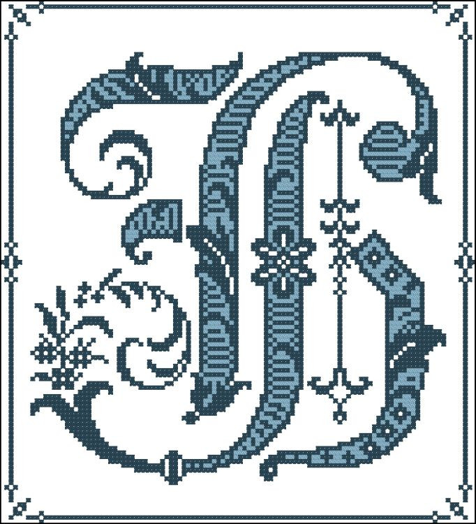 Gothic Alphabet H - PinoyStitch