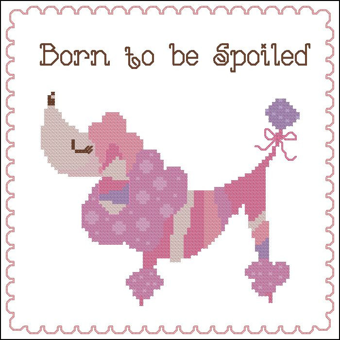 Born to be Spoiled (Poodle) Pink - PinoyStitch