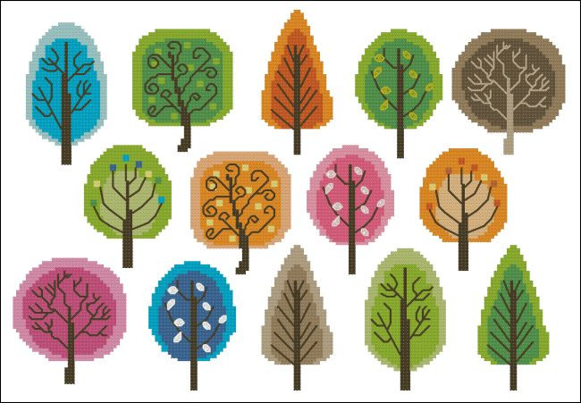 Retro Trees - PinoyStitch