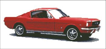 Mustang Red Cross Stitch Pattern - PinoyStitch
