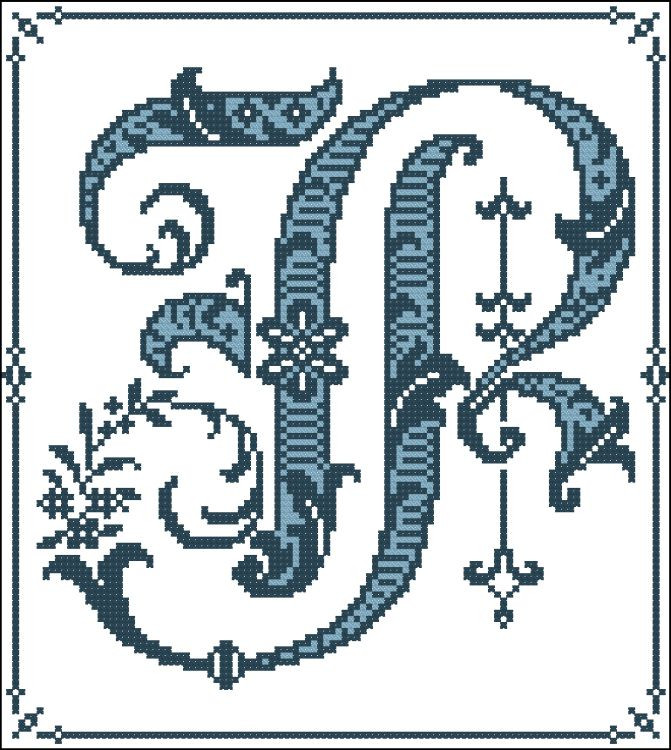 Gothic Alphabet P - PinoyStitch