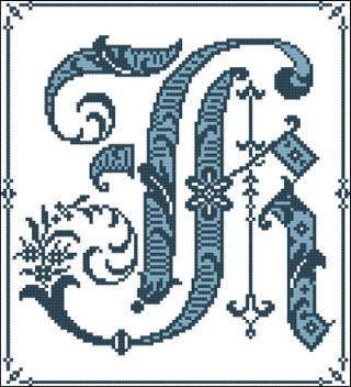Gothic Alphabet K - PinoyStitch