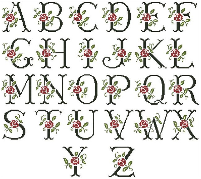 Alphabet Roses - PinoyStitch