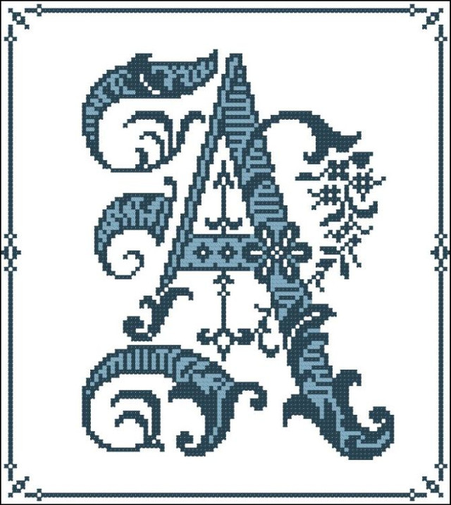 Gothic Alphabet A - PinoyStitch