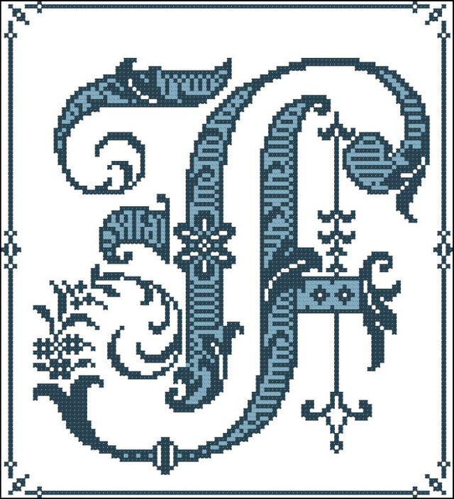 Gothic Alphabet F - PinoyStitch