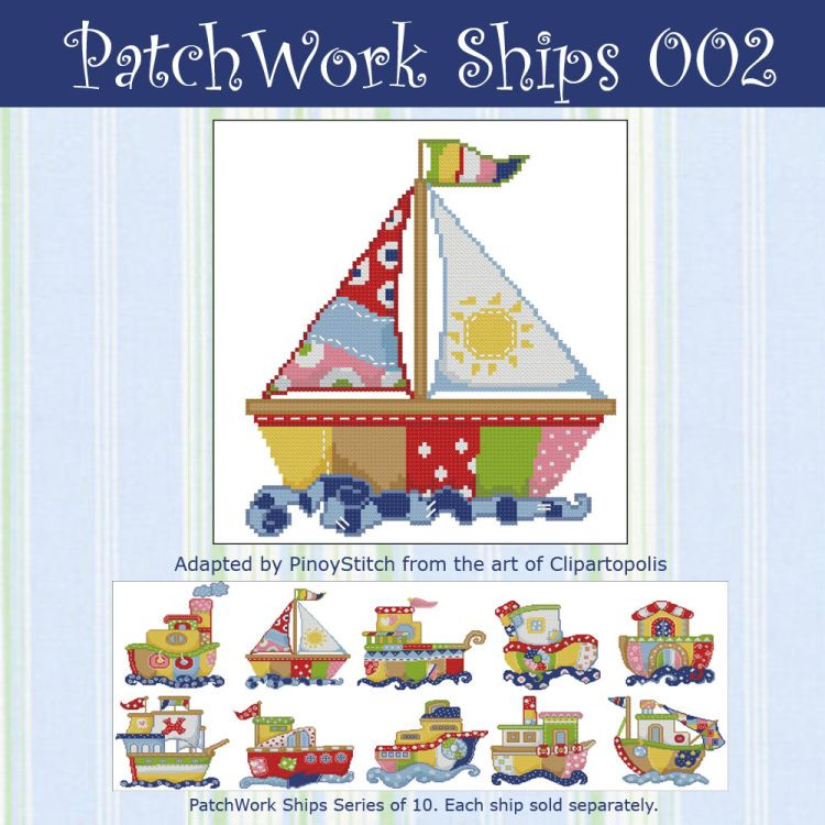 Patchwork Ships 002 - PinoyStitch