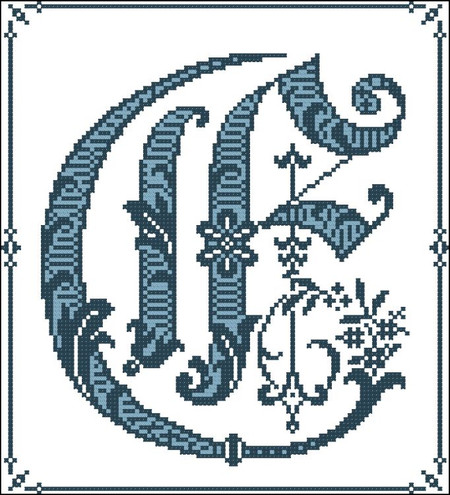 Gothic Alphabet E - PinoyStitch