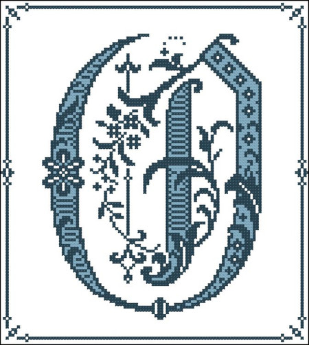 Gothic Alphabet O - PinoyStitch