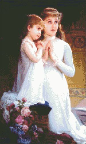 Two Girls Praying - PinoyStitch