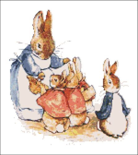 Mrs. Rabbit and Bunnies Peter Rabbit - PinoyStitch