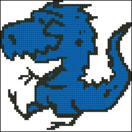 Blue Dino Stick Drawing - PinoyStitch
