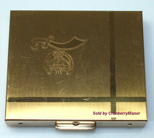 Eastern Star Compact Shriner Masonic Gold Makeup Vintage Vanity ...