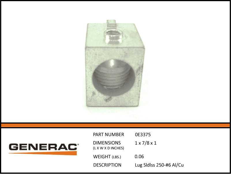 Generac 0E3375 Lug Solderless