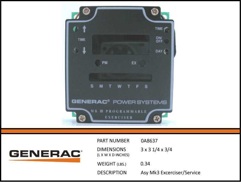 Generac 0A8637 Programmable Exerciser for GTS Transfer Switch