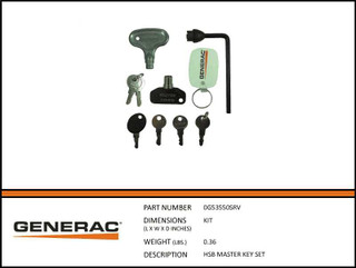 Generac 0G53550SRV Hsb Master Key Set